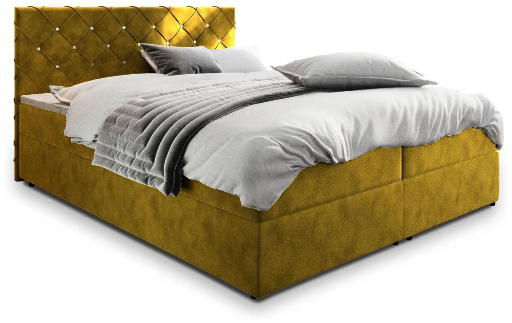 MSL Kontinentální čalouněná postel RIVOL (180 x 200 cm) Barva látky: MAGIC VELVET 2219
