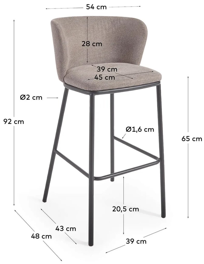 Barová židle arun 65 cm hnědá MUZZA