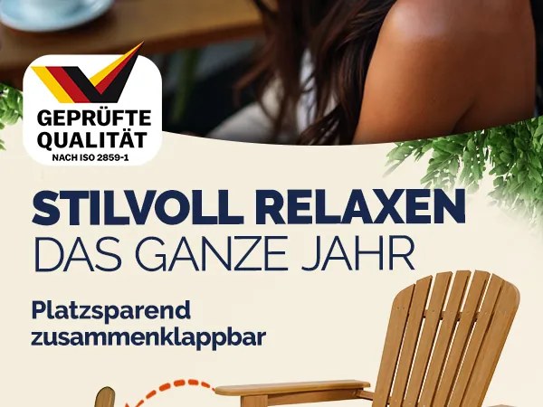 Lehátko Adirondack z akáciového dřeva skládací