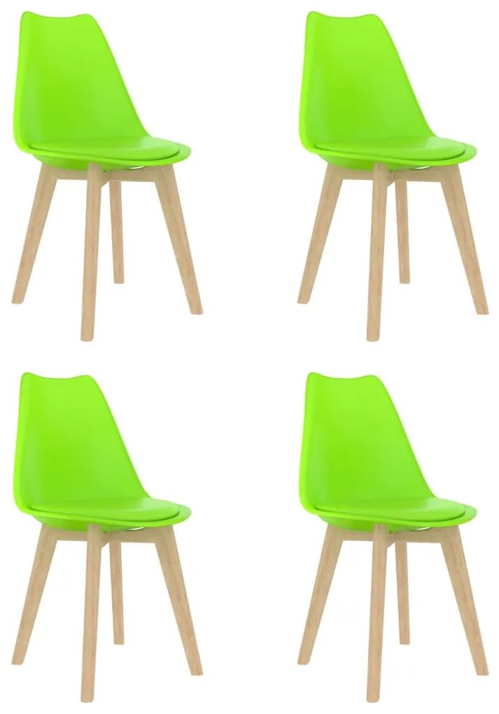 289143 vidaXL Jídelní židle 4 ks zelené plast
