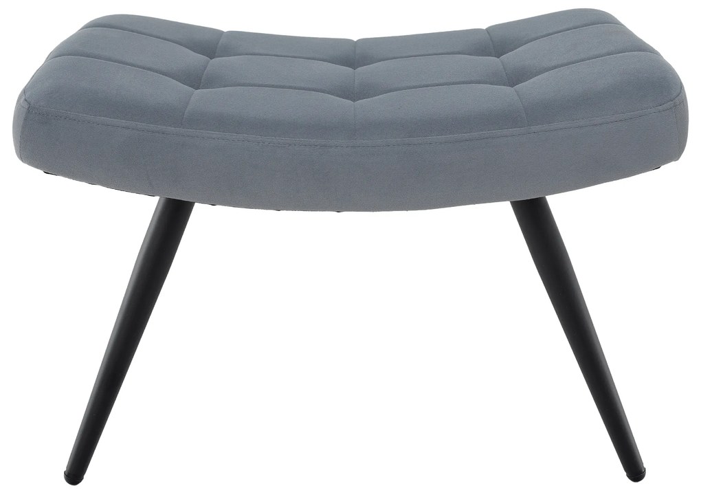 Relaxační křeslo ušák s podnožkou LUMEN - šedá Velvet látka