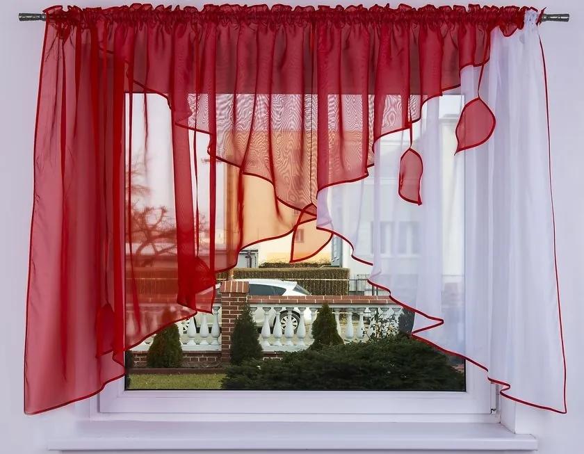 Voálová záclona Johanka červená 350x150cm