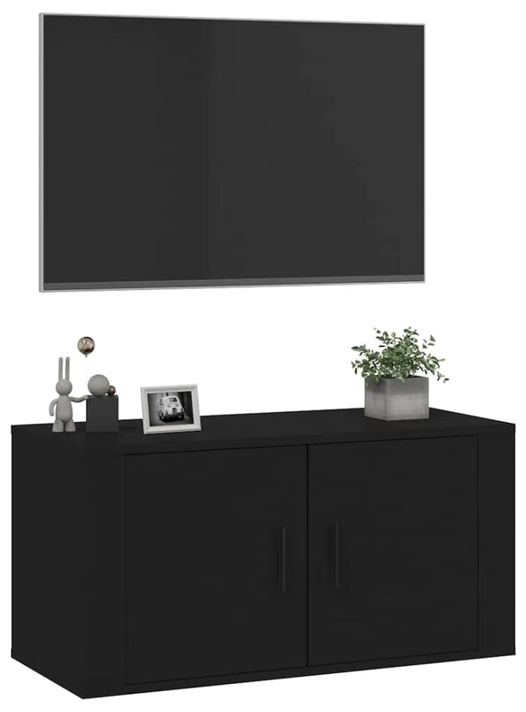 Nástěnná TV skříňka černá 80 x 34,5 x 40 cm