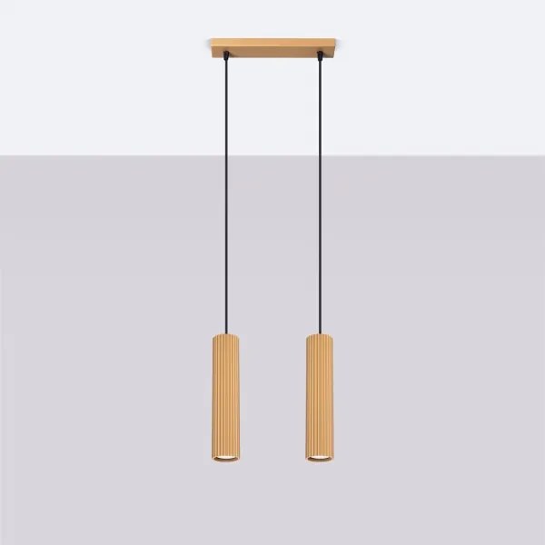 Sollux SL.1555 - Lustr na lanku KARBON 2xGU10/10W/230V zlatá