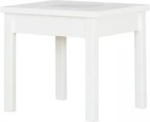 Čtvercový stůl se sklem (bílý)