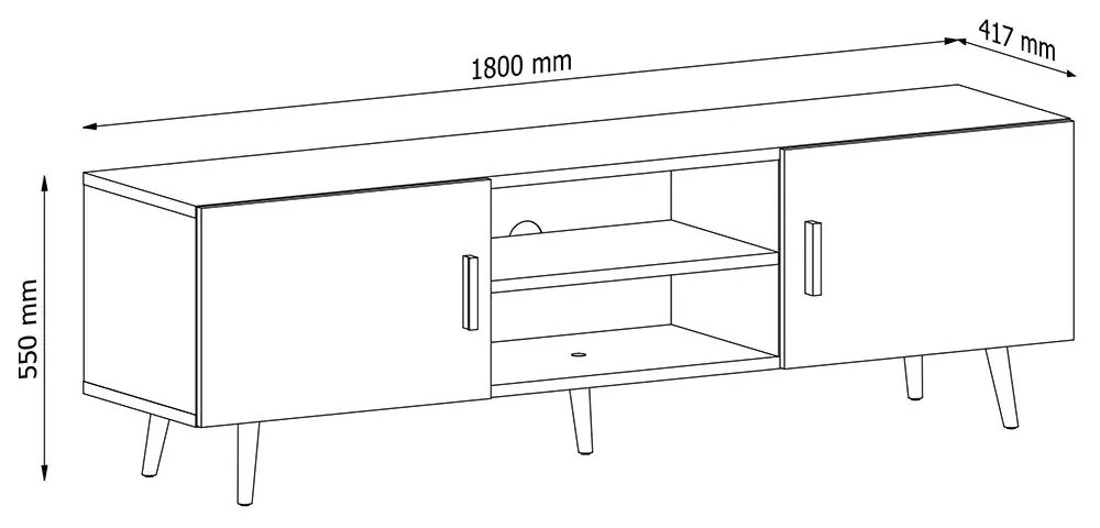 Brillo - TV stolek RTV - dub ribeck/bílá
