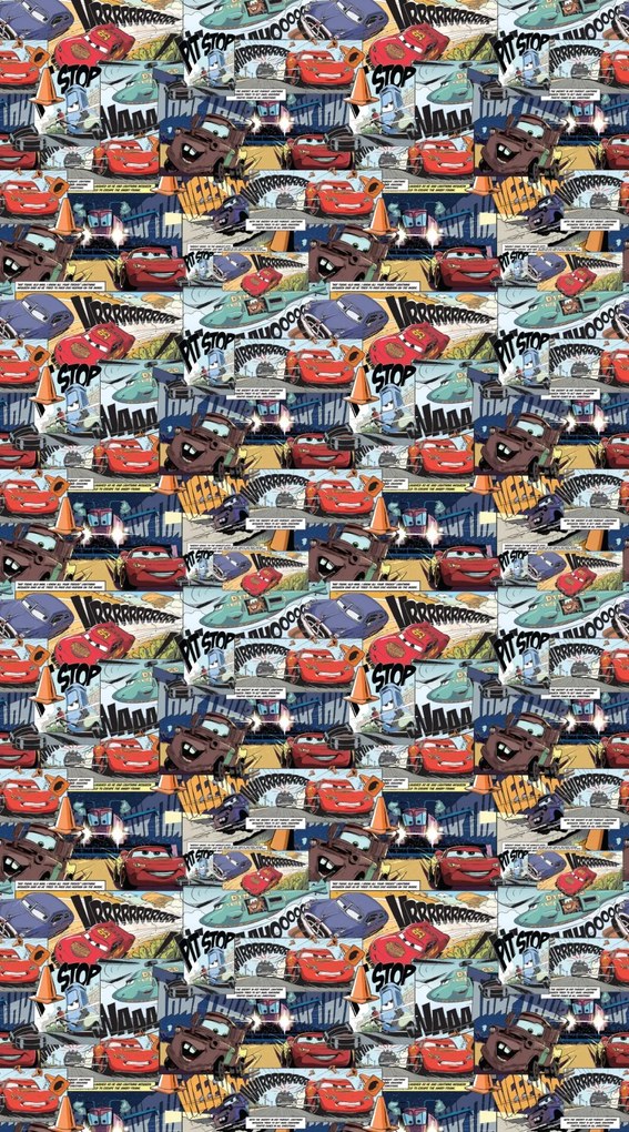 FCP L 6132 Foto závěs dětský obrazový Cars - Auta Disney FCPL 6132, velikost 140 x 245 cm
