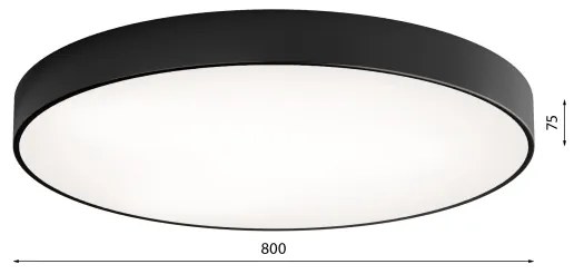 LED Stropní svítidlo CLEO LED/96W/230V 4000K pr. 80 cm černá
