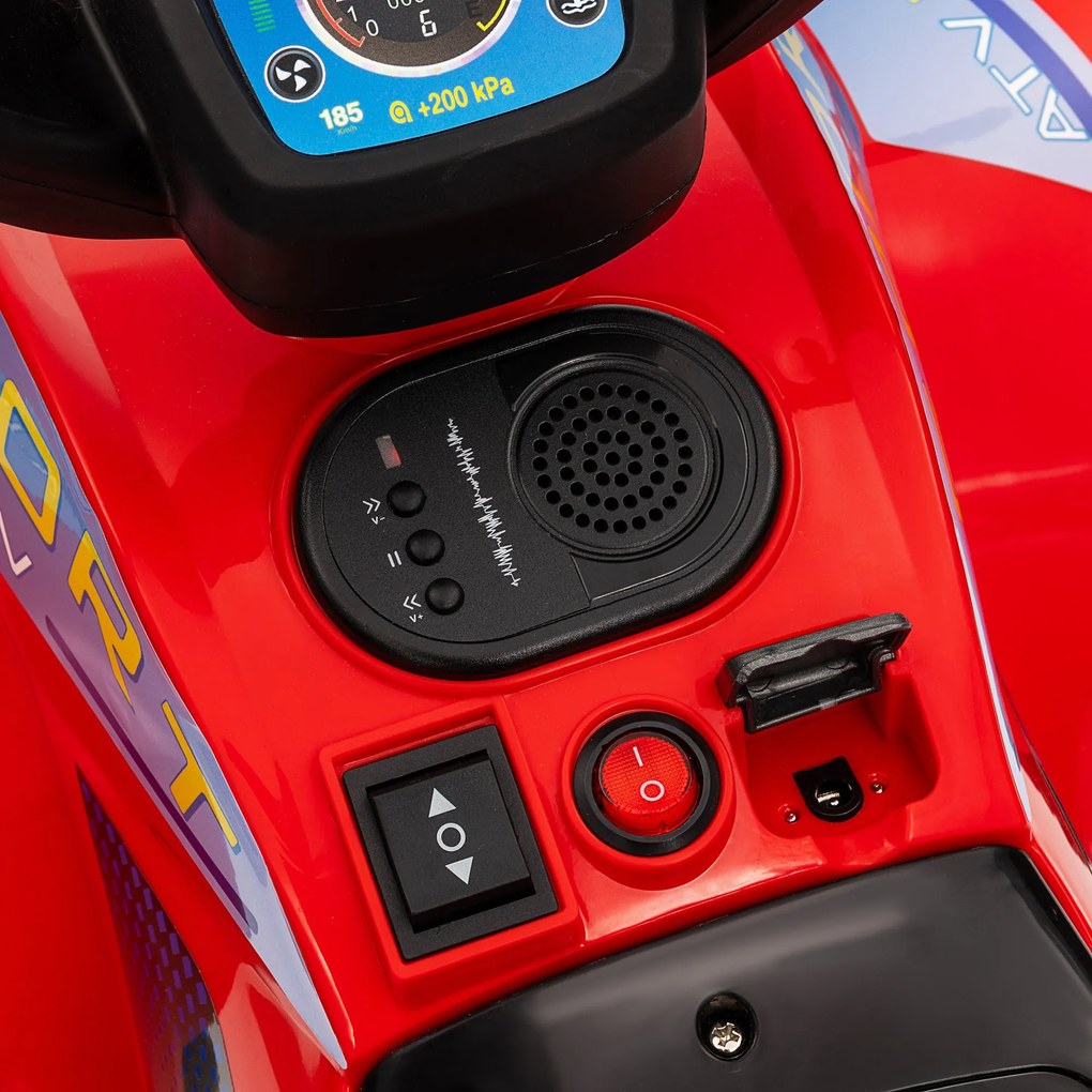 Dětský elektrický čtyřkolák AIYAPLAY 6V, elektrické auto pro děti, rychlost 2,5 km/h, s předními světly, vpřed a vzad, funkcí hudby, pro děti 18-36 m…