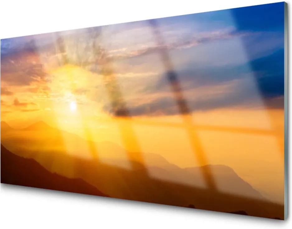 Plexisklo obraz Hory Slunce Mraky Krajina