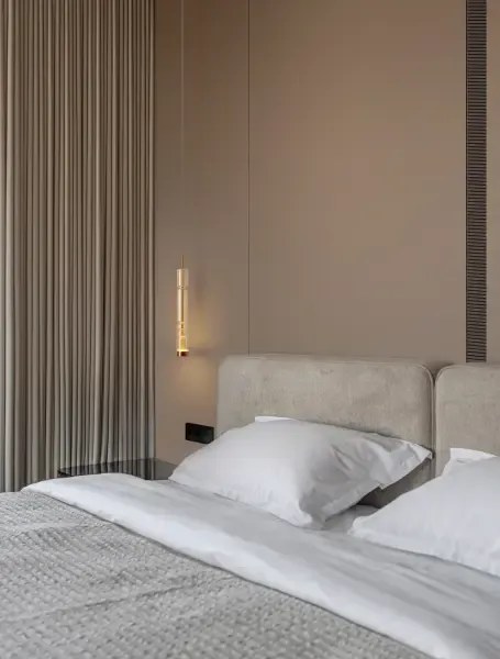 LED zlato-cognac moderní lustr Bento