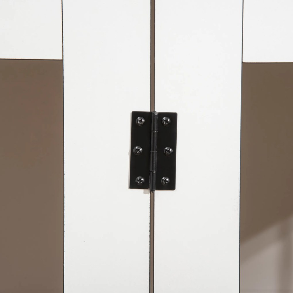 Klec pro psa PawHut, pro malé/střední psy, s uzamykatelnými dvířky, dřevotříska, 106x60x76cm, tmavý ořech+bílá| Aoso