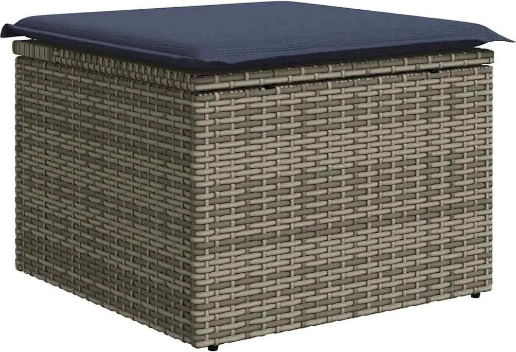 5dílná zahradní sedací souprava s polštáři šedá polyratan 3255928