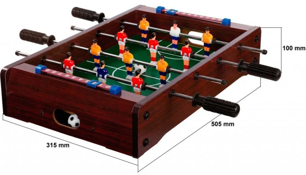 GamesPlanet® Mini stolní fotbálek, 51 x 31 x 8 cm, tmavá M40693
