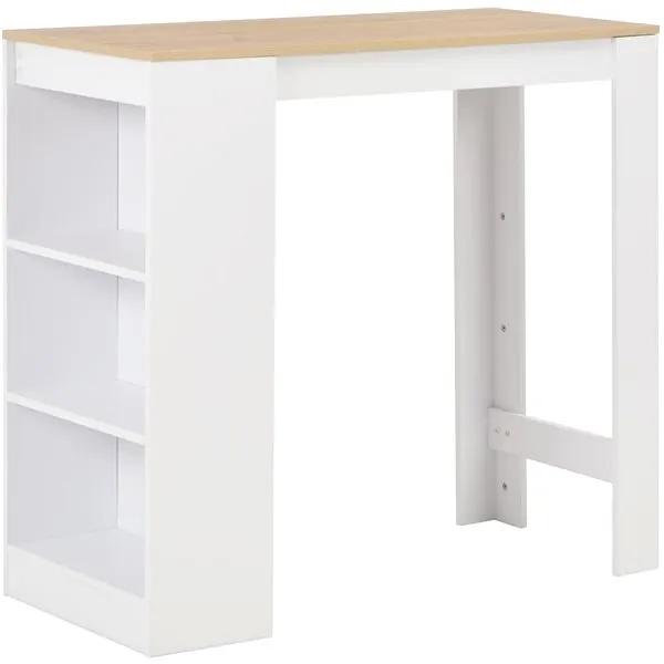 Barový stůl s regálem bílý 110x50x103 cm