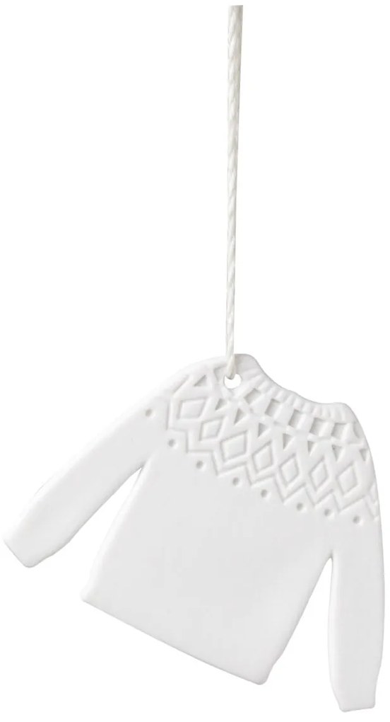 räder Porcelánová vánoční ozdoba Sweater, bílá barva, porcelán