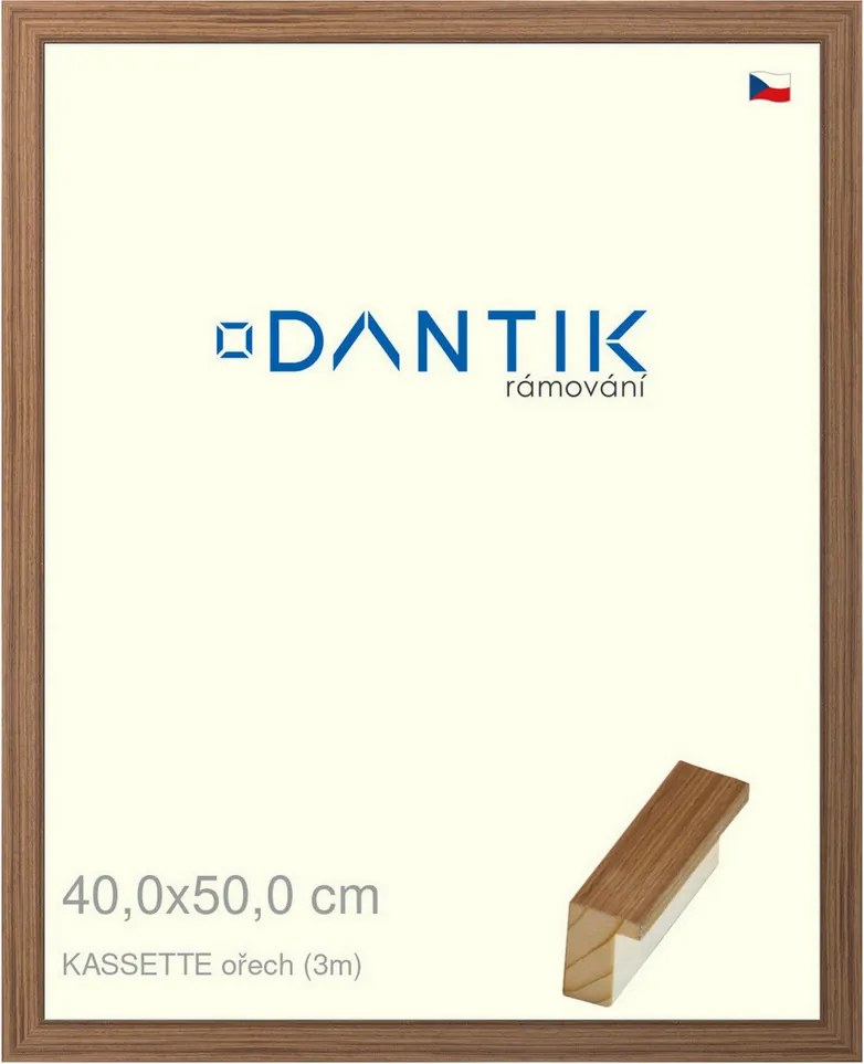 DANTIK rámeček 40x50 | KASSETTE ořech (Plexi Čiré)