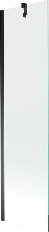 Mexen Next, vanová zástěna 1-křídlová 50 x 150 cm, fixní křídlo, 6 mm čiré sklo, černý profil, 895-050-000-00-00-70