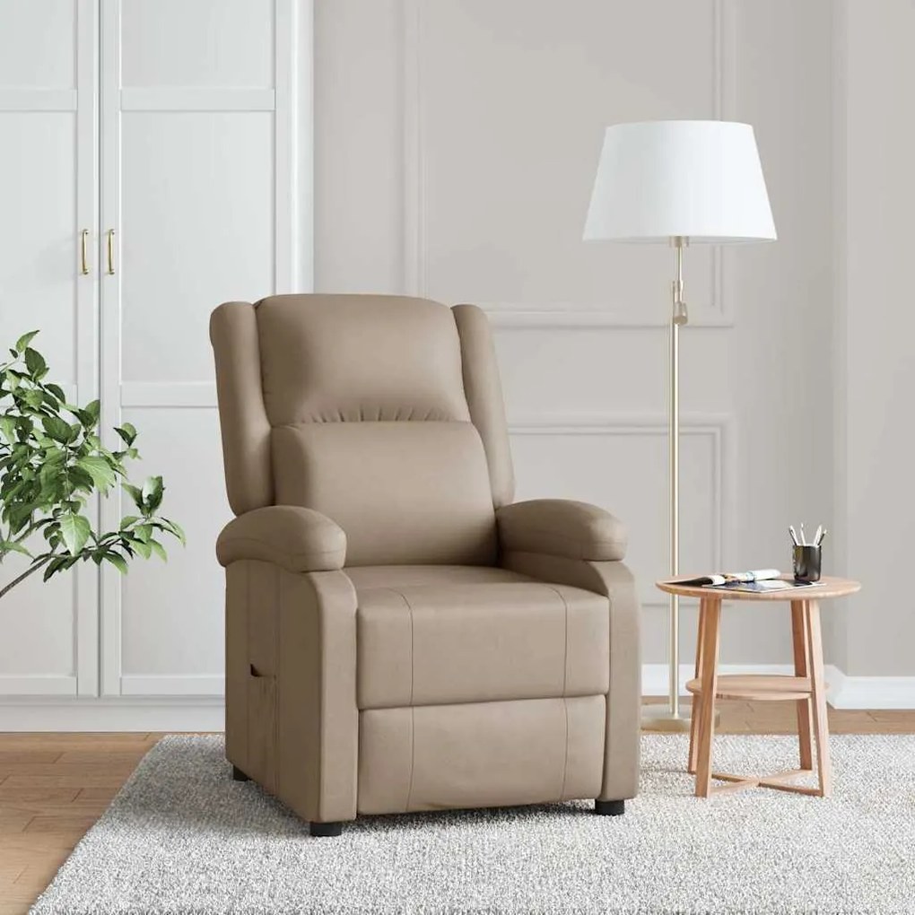 Polohovací křeslo cappuccino umělá kůže 340175