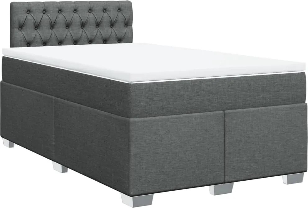 Box spring postel s matrací tmavě šedá 120x190 cm textil 3285835