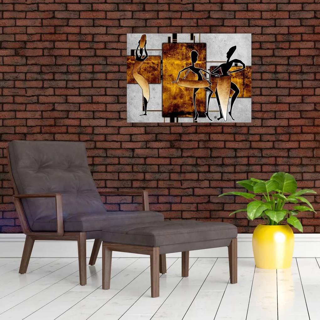 Skleněný obraz - Motivy Africké kultury (70x50 cm)