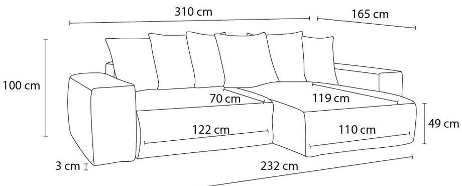 Manšestrová rozkládací/s úložným prostorem rohová pohovka v hořčicové barvě Voltaire – Bobochic Paris