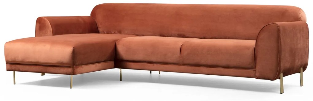 Designová sedačka Haylia 287 cm skořicová - levá