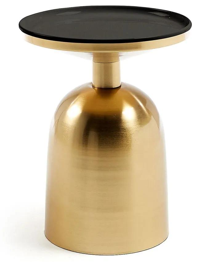 Odkládací stolek ve zlaté barvě Kave Home Physic, ø 37 cm
