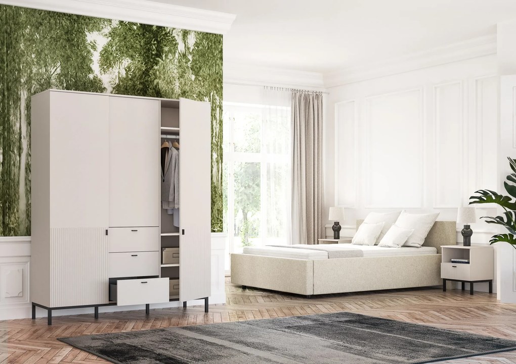 Šatní skříň Korfu 70 156 cm kašmírová/černá