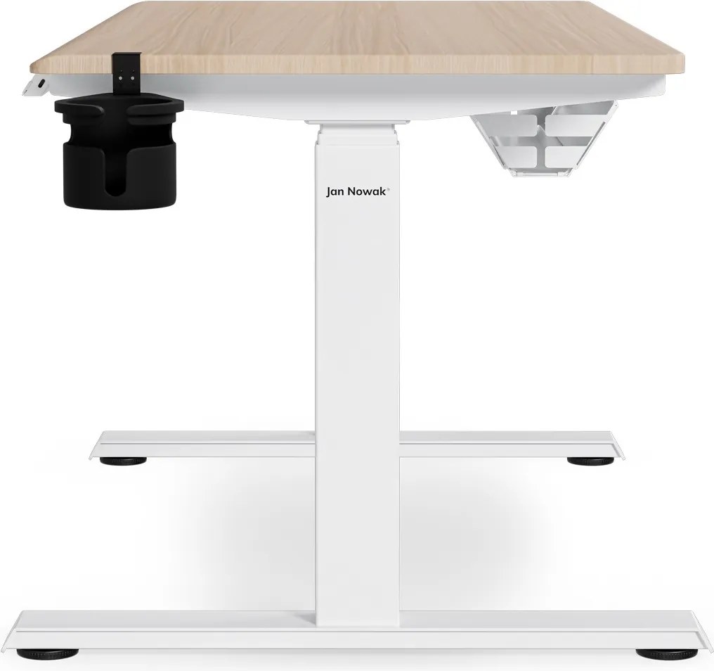 Elektrický stůl s nastavitelnou výškou ergonomický bílý/dub sonoma,1200x600 mm: ARIA