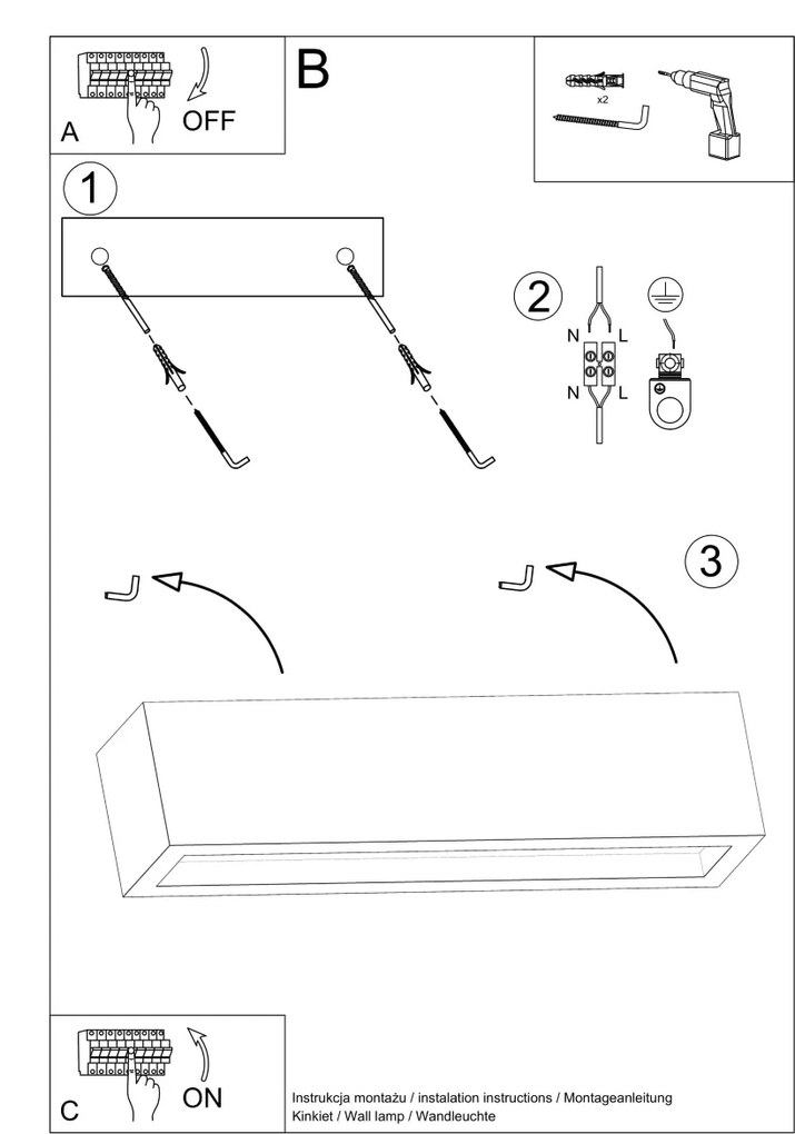 Sollux Lighting Nástěnné svítidlo VEGA 50 beton