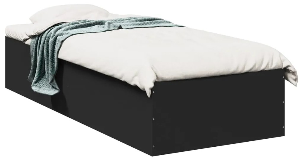 Rám postele černý 90 x 190 cm kompozitní dřevo 3281064