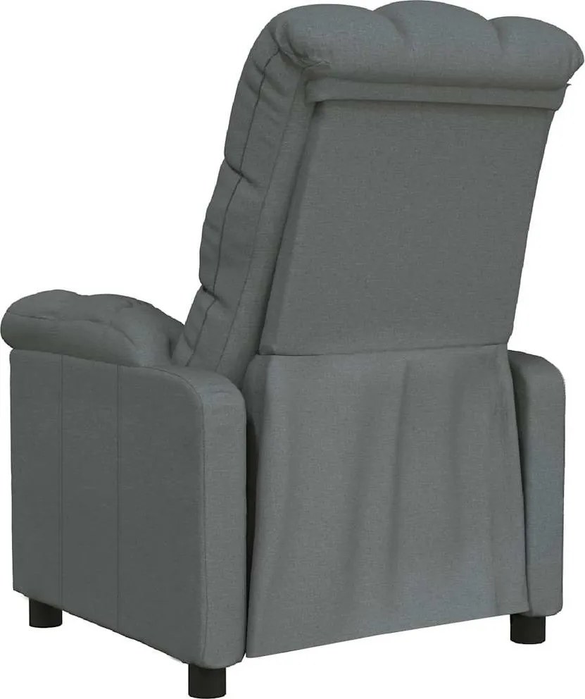 Polohovací křeslo tmavě šedé textil 289797