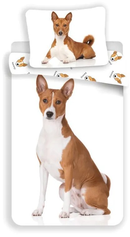 JERRY FABRICS Povlečení Basenji Bavlna 140/200, 70/90 cm