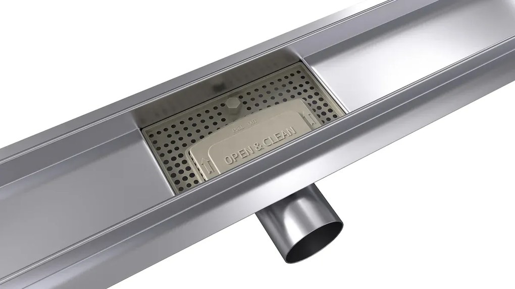 W-DRAINWELL 100 Chrom Odtokový podlahový žlab, vlnky