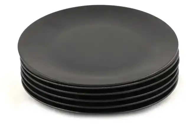 Matně černé keramické talíře v sadě 6 ks ø 25 cm – Hermia | BIANO