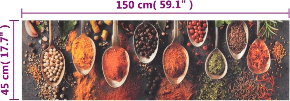 Kuchyňský koberec omyvatelný Lžíce a koření 45 x 150 cm samet 136543