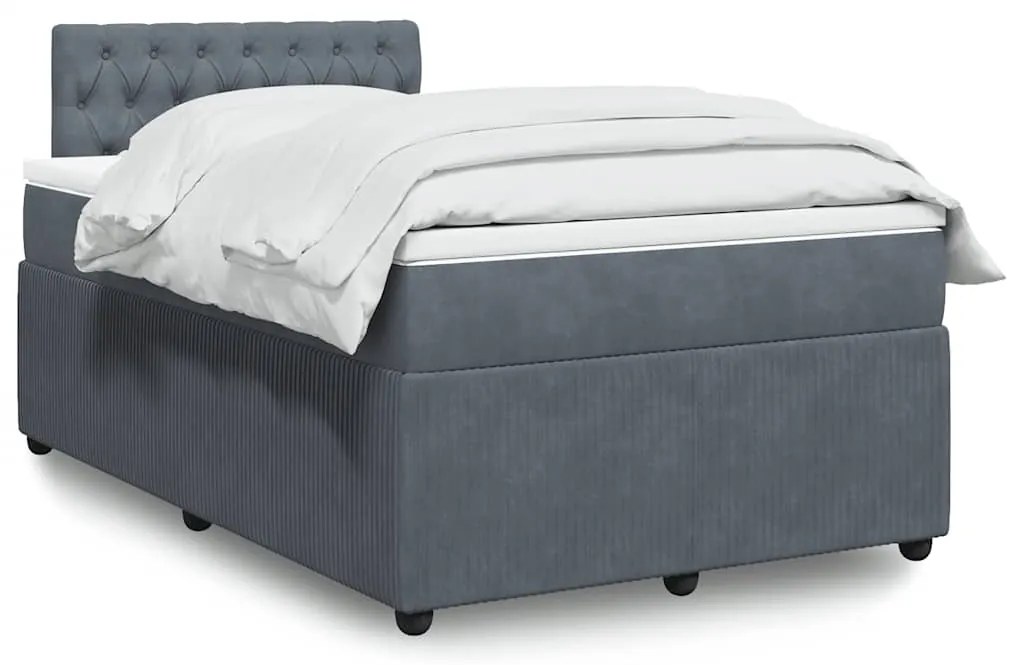 Box spring postel s matrací tmavě šedý 120x190 cm samet 3287693