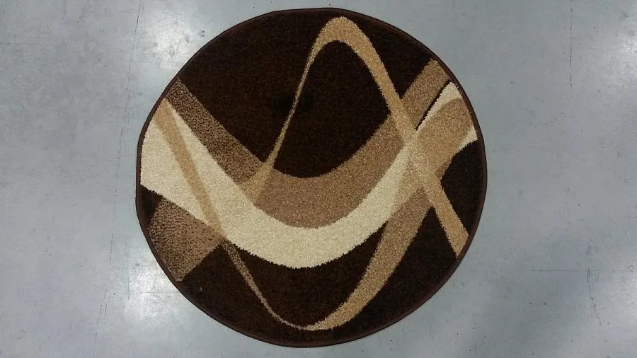 koberec kruh BROWN hnědý pr. 200cm