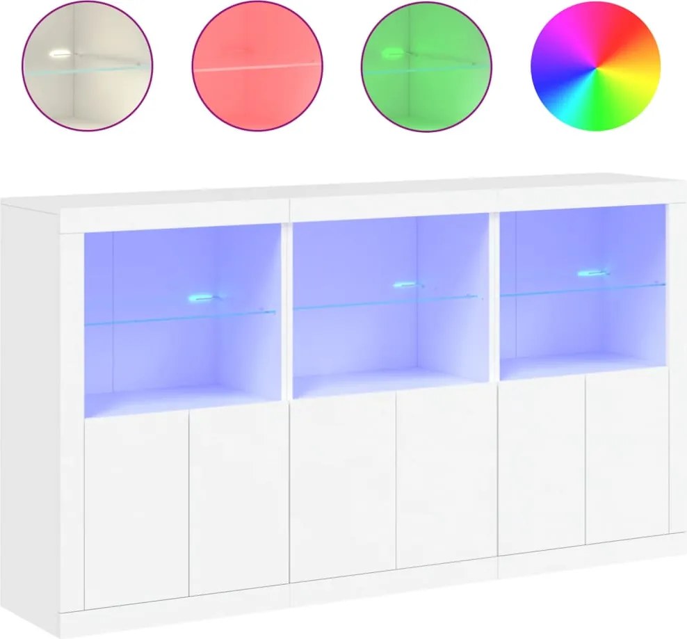 Příborník s LED osvětlením bílý 181,5 x 37 x 100 cm 3209149