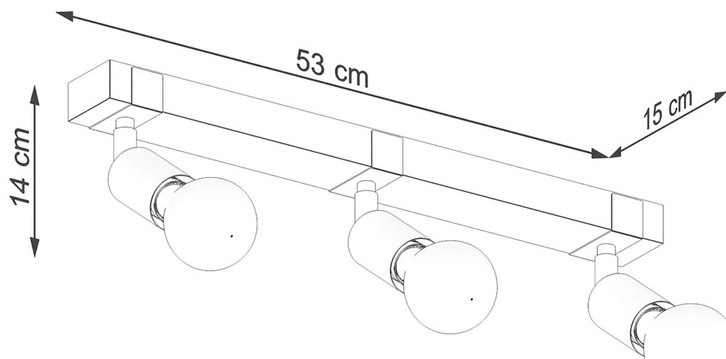 Sollux Lighting Stropní svítidlo ZUCA 3 Černá