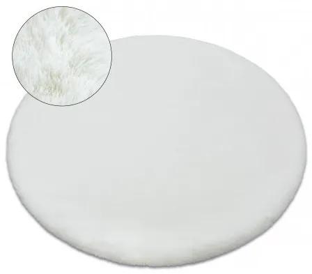 Kulatý koberec BUNNY bílá, imitace králíčí kožešiny velikost kruh 140 cm | krásné koberce cz