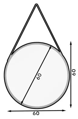 Zrcadlo kulaté Grace,60cm, barva černá