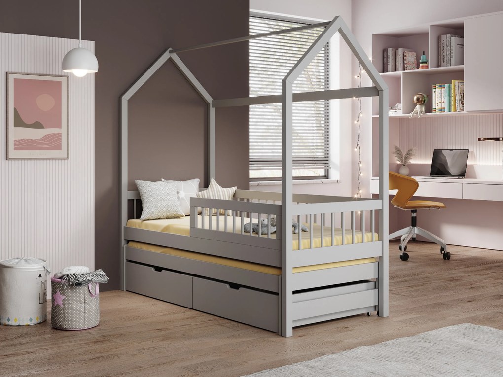 ADRK Furniture Postel Domek Artes s matrací CH-ART-G-180-M