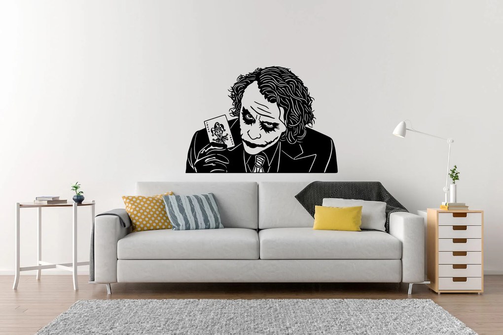 Lepy.cz Samolepka na zeď Joker - Batman Velikost (šířka x výška): 75x52cm, Barevná varianta: Ledová modrá