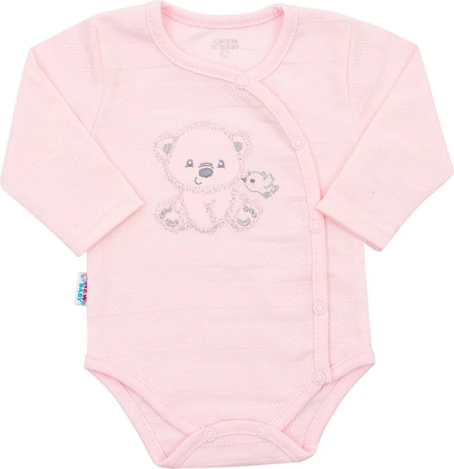 Kojenecká soupravička do porodnice New Baby Sweet Bear růžová, vel. 56 (0-3m)