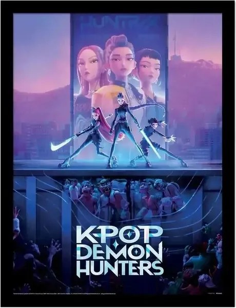Rámovaný obraz Pyramid International K-Pop Demon Hunters - Key Art