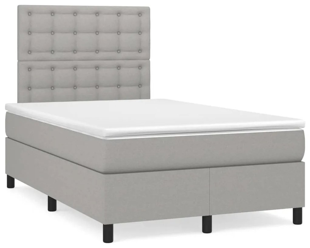 Box spring postel s matrací světle šedá 120x190 cm textil 3269909