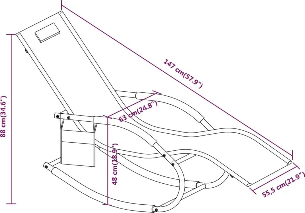 vidaXL Houpací lehátka 2 ks ocel a textilen [318139] Barva: Šedá