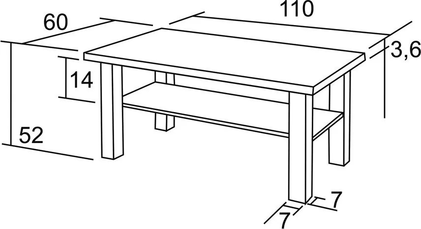 Bradop Konferenční stolek Tomáš K11 | Provedení: P - Přírodní